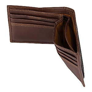 Carhartt Men's Rugged Leather Triple Stitch Wallet, Available in Multiple Styles, Brown (Passcase), One Size