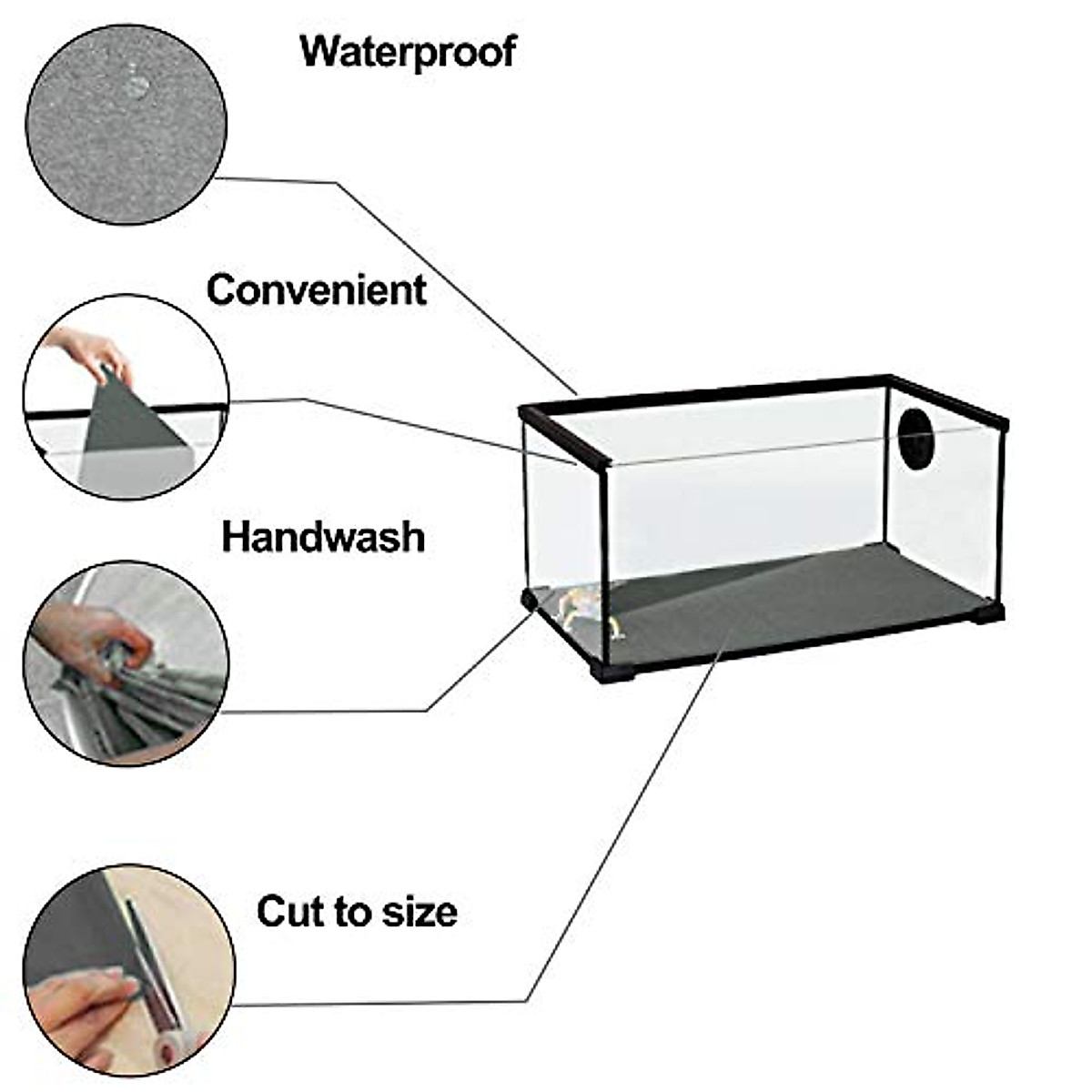 Mechpia 47" x 24" Large Reptile Carpet Terrarium Liner Bedding Reptile Substrate Mat Tank Accessories for Bearded Dragon Snake Lizard Tortoise Leopard Gecko (Grey)