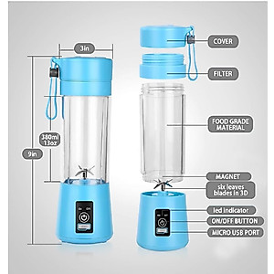 Generic Fresh Juice Portable Blenders and Mini Fruit Smoothie Milk-shake Mixer Bottle Blander Licuadora Portatil Juicer (Pink), Large