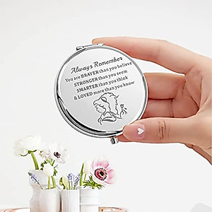 KEYCHIN Beauty Beast Movie Pocket Mirror Princess Belle Fans Gifts Always Remember You are Braver Stronger Smarter Than You Think Compact Makeup Mirror for Women Girls Teenagers (Beauty Beast Mirror)