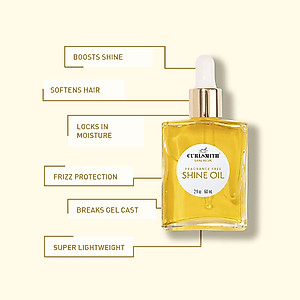 CURLSMITH - Shine Oil, Sensitive, Fragrance Free, for All Curl and Hair Types, Vegan, 2 fl oz