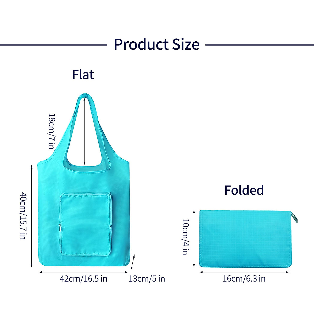 ACBSUSU Foldable reusable grocery bags, eco waterproof shopping bags, food tote bags. Fits in your pocket (5 packs) (Multi-color)