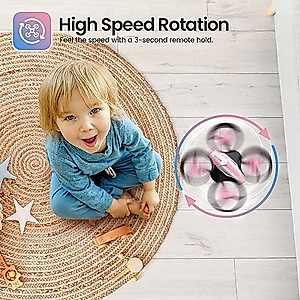 Holy Stone Mini Drone for Kids 8-12 and Beginners HS210 Pink RC Nano Quadcopter Indoor Drone with Circle Fly, Auto Hovering, 3D Flip, and Headless Mode, Great Gift Toy for Boys and Girls