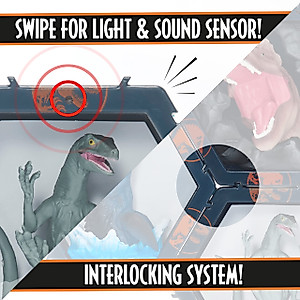 WOW! PODS Jurassic World Camp Cretaceous SFX Velociraptor Blue | Light-Up Bobble-Head Figure with Sound Effects | Official Fallen Kingdom Merchandise, Toys and Gifts for Boys and Girls, Aged 5+