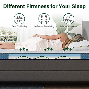 VISCOFLEX 4 Inch Firm Memory Foam Mattress Topper Queen Size, Gel Infused Bed Topper with High Density Support Foam-Relieve Back Pain with Ultra Comfy Cover