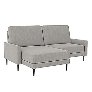 CosmoLiving by Cosmopolitan Francis Upholstered Sofa Sectional, Light Gray