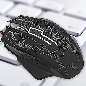 Laptop Gaming Mouse, Gojiny Portable Wired Mouse 6-Butto Wired Mice for Office Drawing Game Players Computer Accessory
