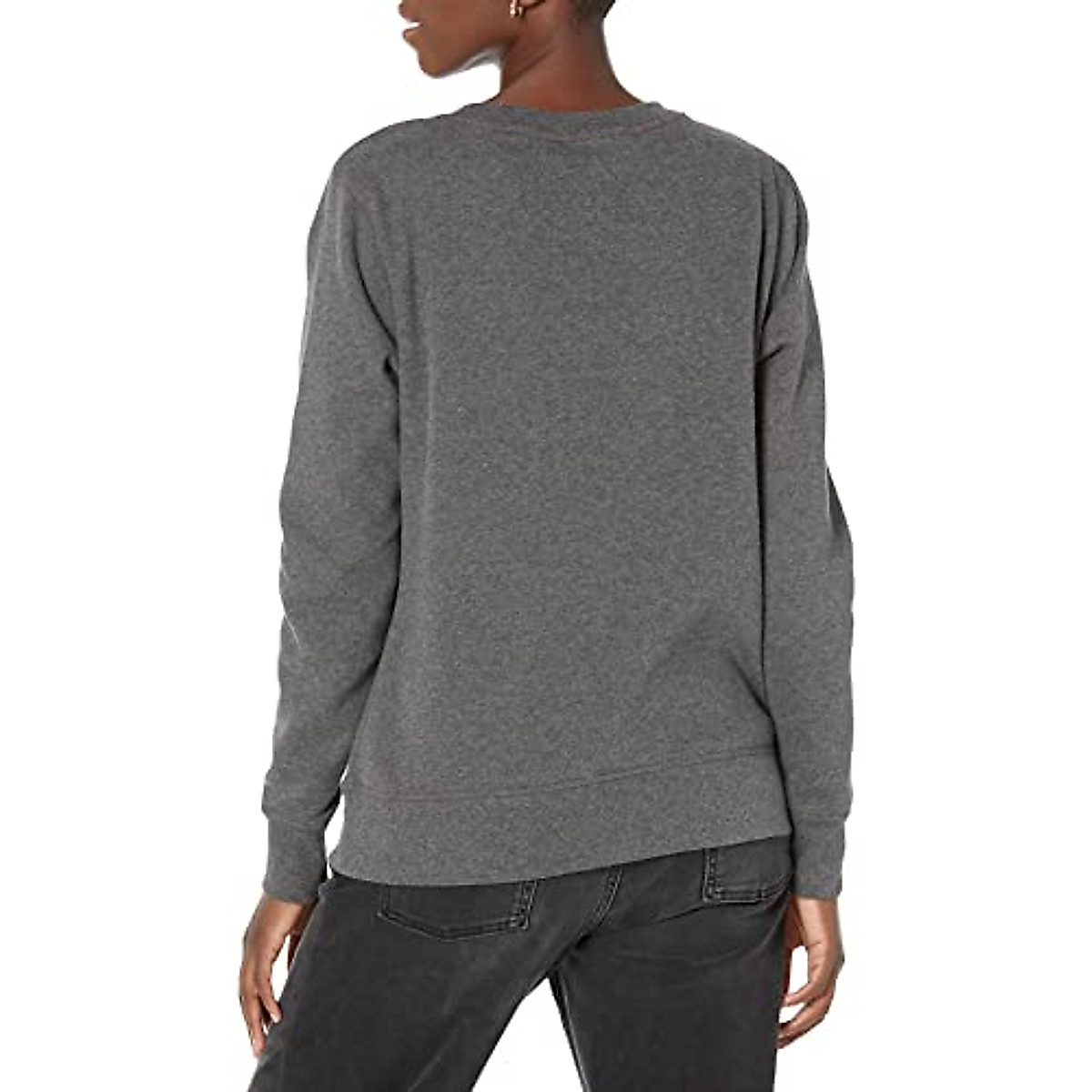 Amazon Essentials Women's Fleece Crewneck Sweatshirt (Available in Plus Size), Charcoal Heather, Large