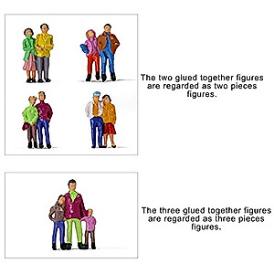 P100W 100pcs 1:87 Painted Figures HO Scale Standing People Assorted Poses Model Trains