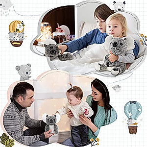 Meooeck 5 Pcs Koala Bear Stuffed Plush Animal Mum and Baby Koala Plush Toy Koala Doll Toy Gift for Birthday Baby Shower Valentine's Day Party Decoration, 11.8 Inches and 5.5 inches