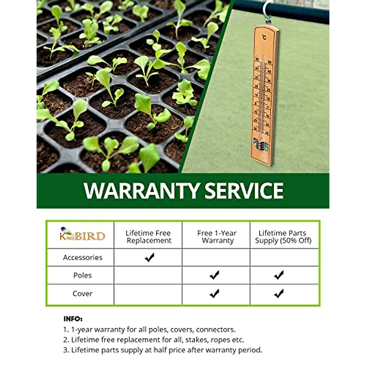 KING BIRD Upgraded Walk-in Greenhouse for Outdoors, Thickened PE Cover & Heavy Duty Powder-Coated Steel, w/ Zippered Mesh Door & Screen Windows, 14 Sturdy Shelves for Garden, 4.7 x 4.7 x 6.4 FT, Clear