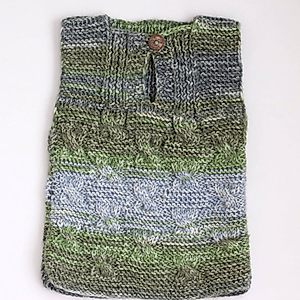 Baby Vest Hand Knit Cable Knitting Wool Baby Boy/Girl Unisex Clothing Green - 1-3 months