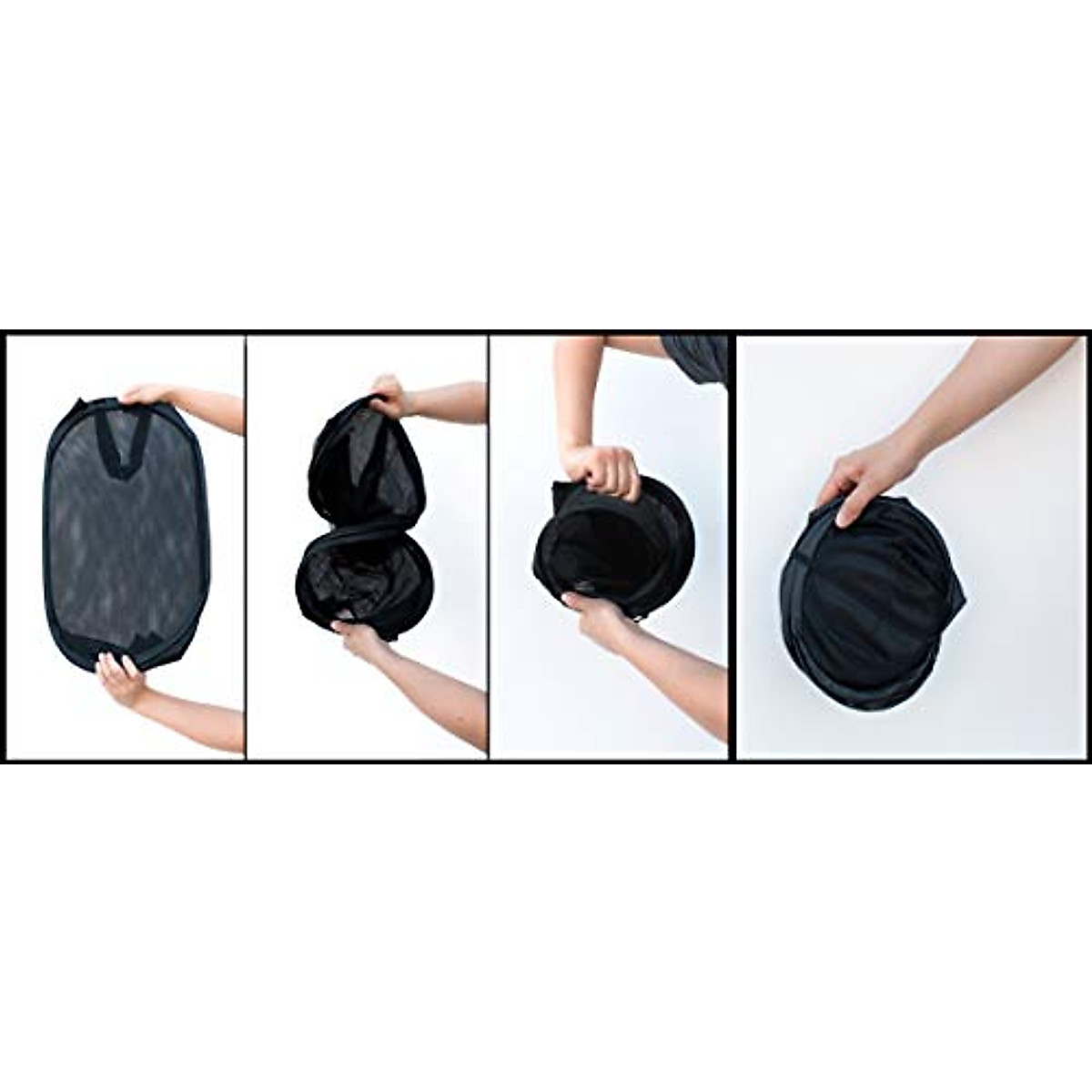 Topline Pop-Up Square Laundry Hamper, Durable Ventilated Mesh with Carry Handles (White)