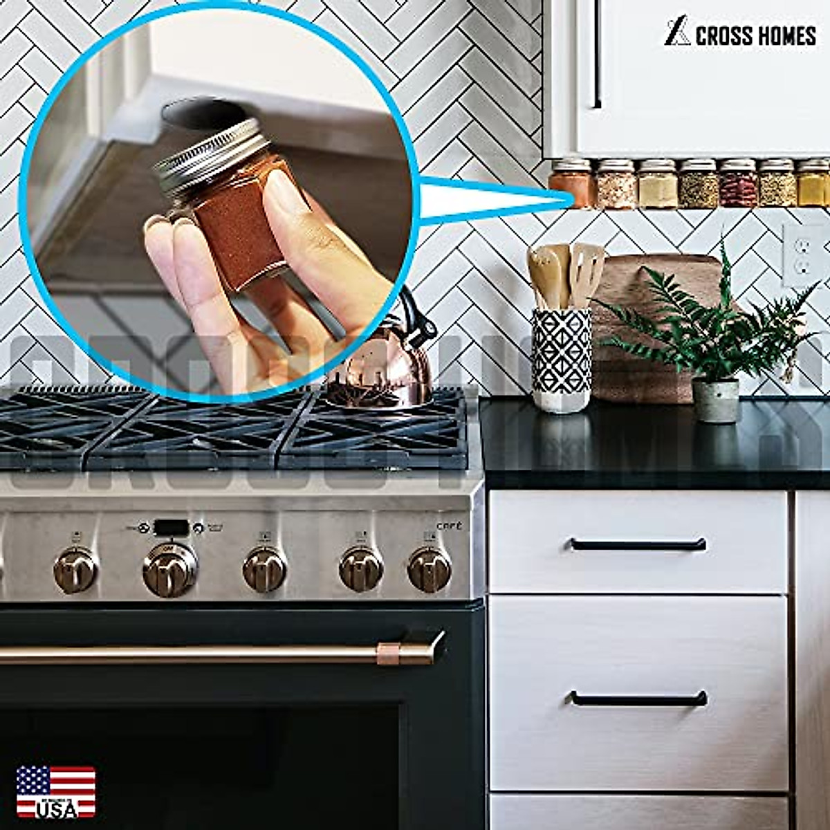 Magnetic Spice Jars Empty Small Hexagon Glass Spice Jars 20 Sets with Magnetic Lids, Shaker, Magnetic Board, Spice Labels DIY Spice Tins Magnetic Spice Rack for Refrigerator Fridge Cabinet Wall mount