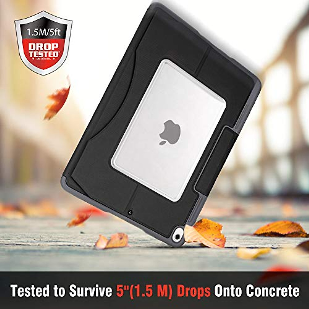 OCYCLONE Protective Case for iPad Air 3rd Generation and iPad Pro 10.5 inch, 7 Viewing Angles Magnetic Stand with Pencil Holder, Black