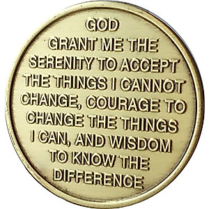 One Day At a Time Praying Hands with the Serenity Prayer- Bronze Medallion