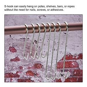 uxcell S Hanging Hooks, 16inch(400mm) Extra Long Steel Hanger, Indoor Outdoor Uses for Garden, Bathroom, Closet, Workshop, Kitchen, Matt Silver, 2Pcs