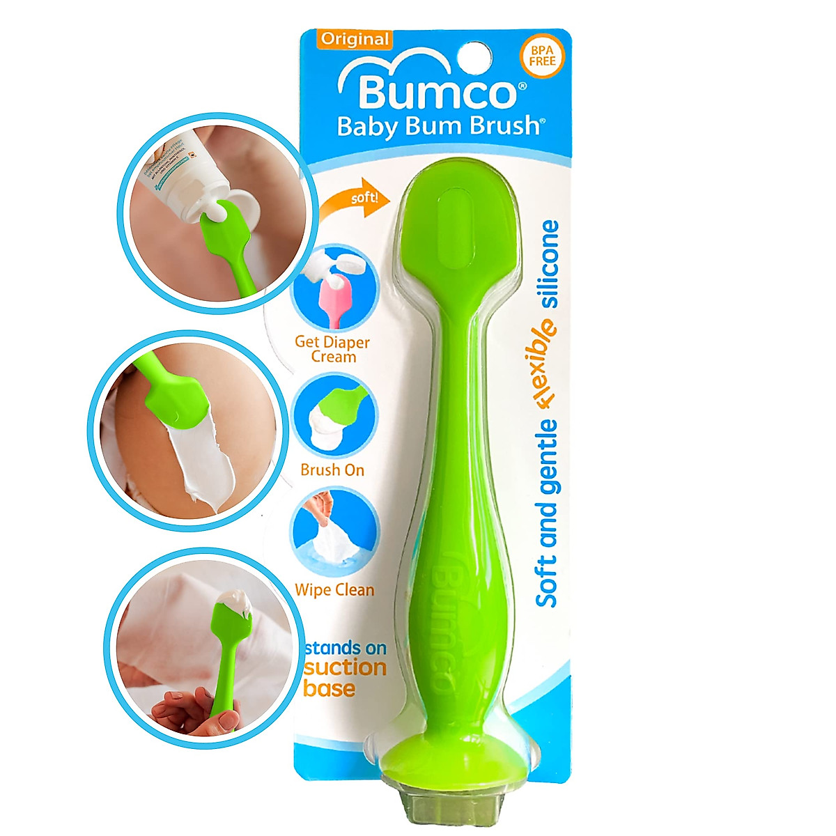 Bumco Diaper Cream Spatula - BPA-Free Diaper Bag Essentials, Soft Butt Spatula Baby, Mom-Invented Butt Paste Spatula, Bumco Diaper Cream Spatula, Flexible Diaper Cream Applicator, Bumco Baby Bum Brush