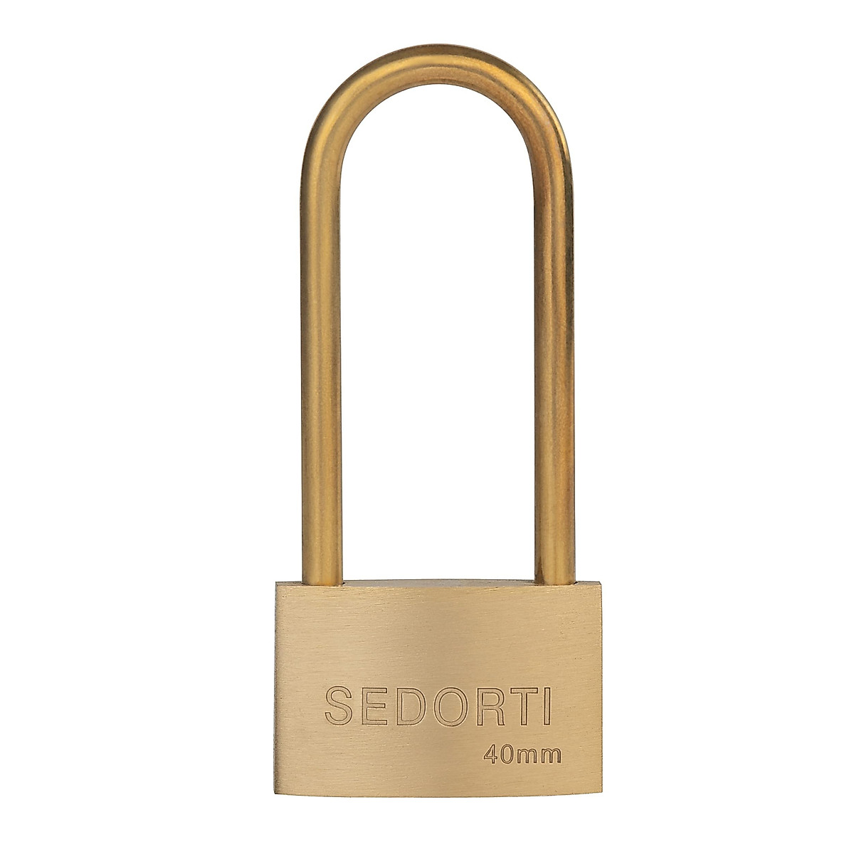 SEDORTI Weather Proof Lock, Solid Brass Padlock with Brass Long Shackle, 1-1/2" Wide, Marine Padlock
