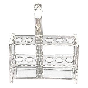 BIPEE 12 Sockets Clear Acrylic Test Tube Rack fit for 10ml, 25ml, 50ml, 100ml Test Tube (6 Hold 10ml)