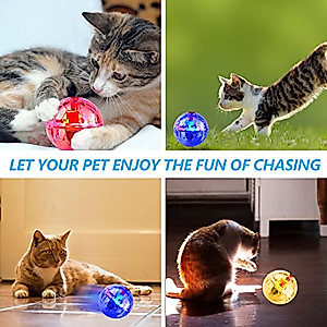 9 Pcs Light Up Cat Balls Ghost Hunting Cat Ball LED Motion Activated Cat Toy Interactive Lighted Ball Cat Toys Pet Glowing Mini Running Exercise Ball Toys for Kitten Dog Pet Animals Activity