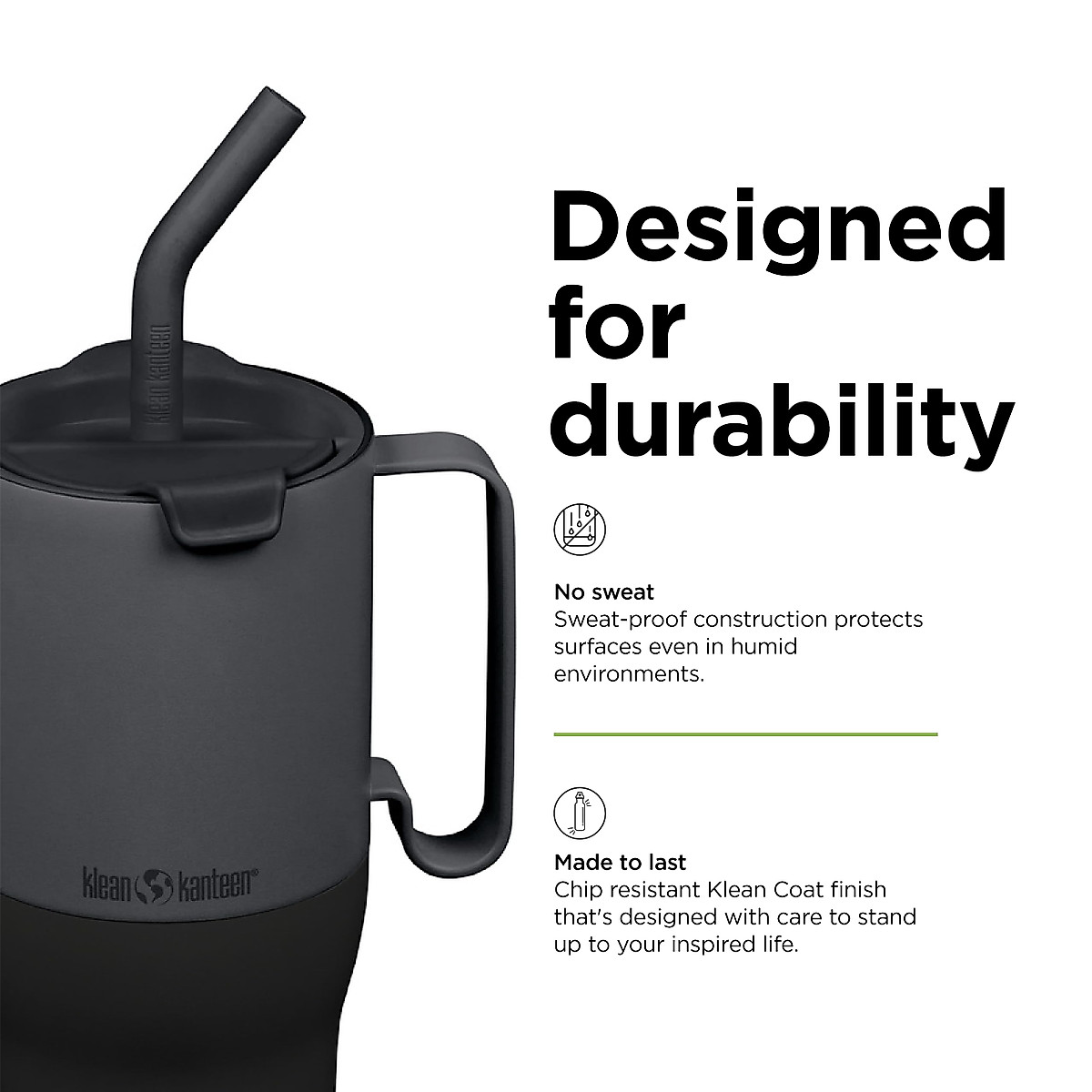 Klean Kanteen 36oz Rise Tumbler with Straw Lid - Asphalt