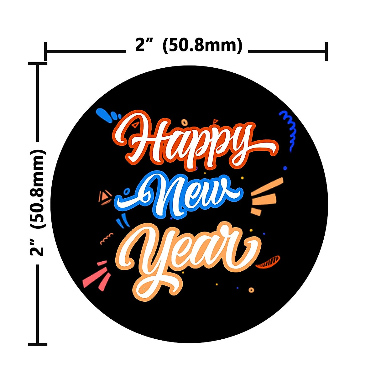 Top label Christmas Happy New Year Stickers,New Year Envelope Seals,Holiday Party Favors Supplies,2 Inch Chinese New Year Decorations Labels,250 Pcs Per Pack (Top label20210923)