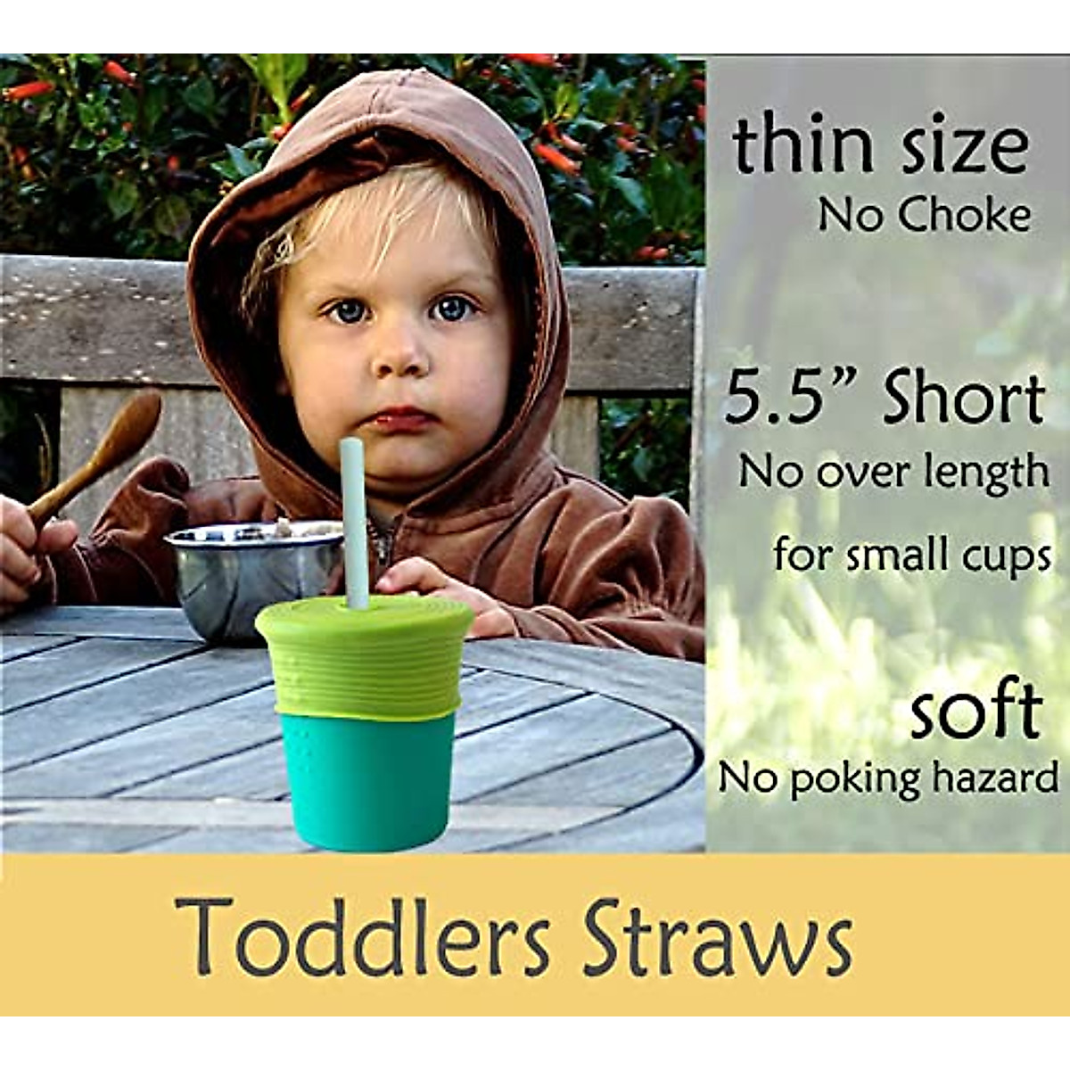 Reusable Short Small Silicone 5.5" &Metal 6" Stainless Steel Stirrer Drinking Straws Set for Coffee/Moscow Mule Mug, Cocktail lowball Glasses, Kids Toddler Baby Cup, Wine Tumbler,Bar-With Silicone Tip