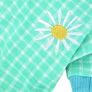 Ranphy Plaid Pet Clothes for Small Dog Jumpsuit Puppy Cat Pajamas Doggie Knitted Sweater Doggy Onesie Pjs Soft Onesie Overall Lightweight Pullover 4 Legged Pyjamas Sleeping Apparel Green L