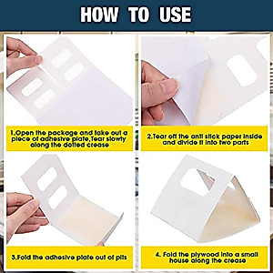 180 Count Cockroach Glue Traps Spider Scorpion Insect Trap Adhesive Long-Lasting Printing Design Sticky Traps Foldable, 8.6'' x 5.5'' (Yellow)