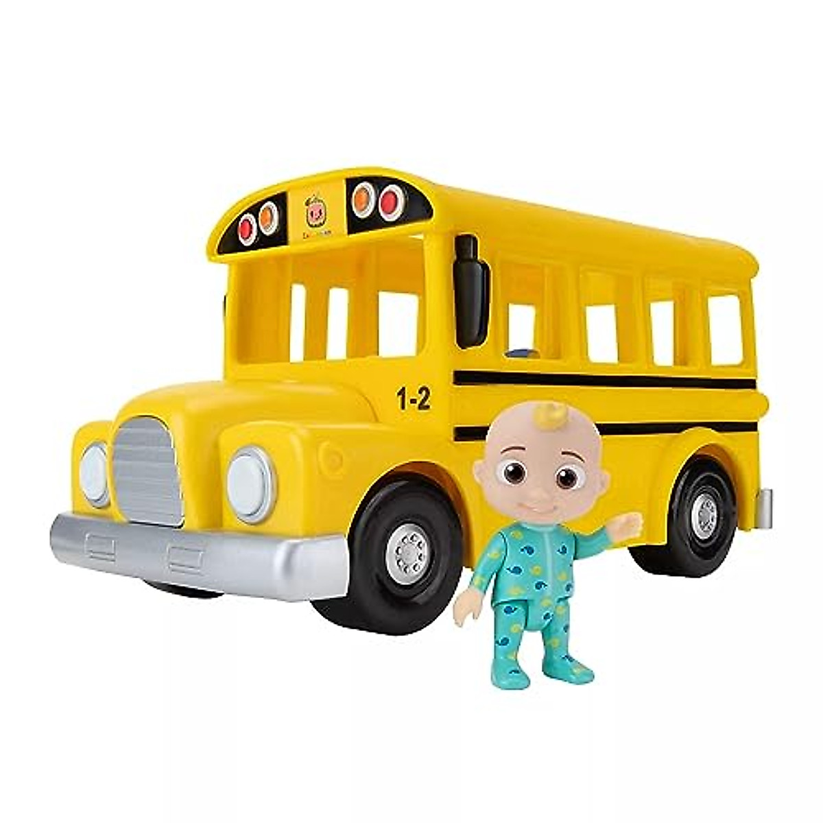 CoComelon Official Musical Yellow School Bus, Plays Clips from ‘Wheels on The Bus,’ Featuring Removable JJ Figure – Character Toys for Babies, Toddlers, and Kids