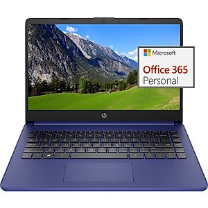 HP Newest 14" Ultral Light Laptop for Students and Business, Intel Quad-Core N4120, 4GB RAM, 128GB Storage(64GB eMMC+64GB Micro SD), 1 Year Office 365, Webcam, HDMI, WiFi, USB-A&C, Win 11 S
