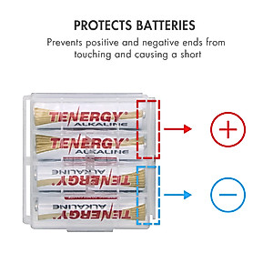 Tenergy 10 Pack Plastic Storage Case for AA/AAA Batteries (Batteries Sold Separately)