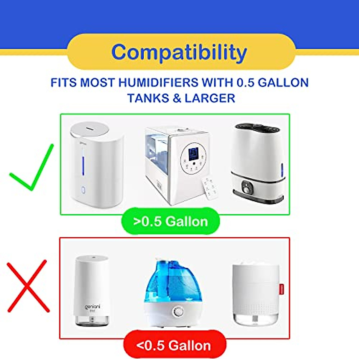 Humidifier Demineralization Cartridge Cleaning Filter Compatible with LEVOIT, GENIANI, EVERLASTING, Also Works with All Humidifiers Caliber Larger Than at Least 1.3 in Diameter (20 Cartridges)