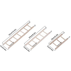 JOPE 3 Sizes Wooden Bird Ladder for Cage, Bird Parrot Step Ladders Toys, Cage Hanging Pet Cage Ladders Climbing Ladder for Parakeets, Parrots, Cockatoo, Lovebirds