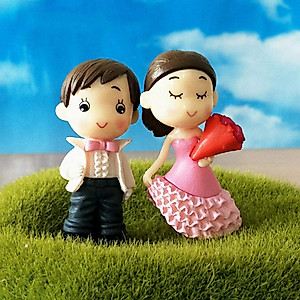 Gilroy Miniature Couple Brides Groom Wedding Figurines Landscape Ornaments Mini Resin Fairy Garden Bonsai Dollhouse Decorations Romantic