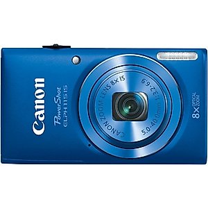 Canon PowerShot ELPH 115 is 16.0 MP Digital Camera with 8X Optical Zoom with a 28mm Wide-Angle Lens and 720p HD Video Recording (Blue)
