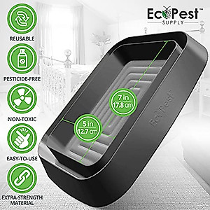 Bed Bug Interceptors – 4 Pack | Bed Bug Blocker (XL) Interceptor Traps (Black) | Extra Large Insect Trap, Monitor, and Detector for Bed Legs