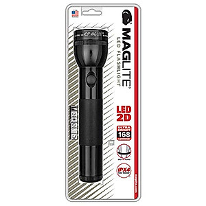 Maglite ST2D016 LED 2-Cell D Flashlight, Black