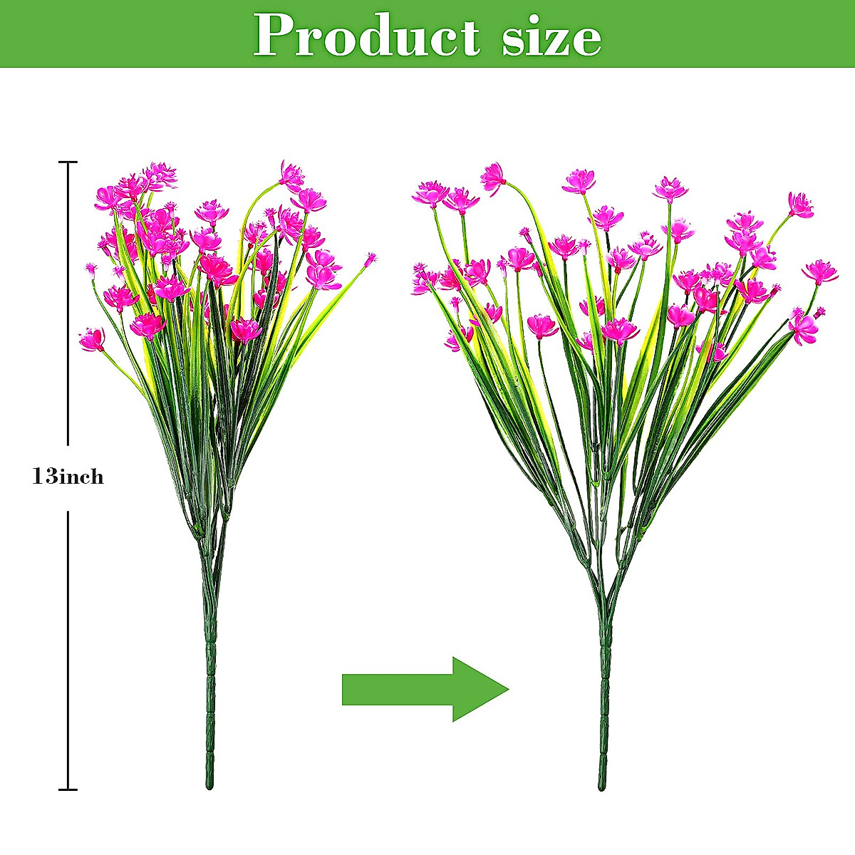 WILLBOND 12 Bundles Faux Flowers Outdoor UV Resistant Faux Plants Shrubs Plastic Rose Flowers Planter Faux Flowers for Home Window Box Kitchen Office Wedding Garden Hanging Decor