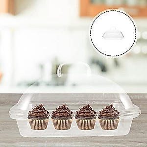 UPKOCH Acrylic Box Acrylic Cake Serving Tray with Lid Clear Rectangular Dessert Appetizer Serving Dish Platter Food Tray for Seafood Cheeses Meats Home Kitchen Party Decor Serving Tray