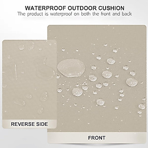 Favoyard Outdoor Bench Cushion 48 x 16 Inch Waterproof Patio Furniture Cushions Seat Cushion/Back Cushion Dual Purpose 3-Year Color Fastness Garden Sofa Settee Couch Swing Lumbar Pads, Beige