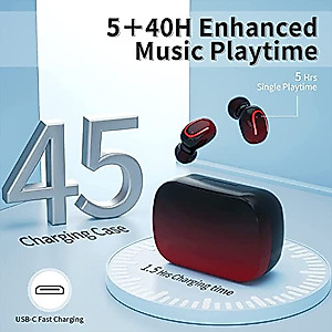 zivsivc Wireless Ear Buds, Bluetooth 5.1 in-Ear Earphone,IPX7 Waterproof Headphones,Ear Buds Wireless Bluetooth Earbuds,Noise Cancelling Earbuds,100Hrs Playtime with Charging Case for iPhone Android