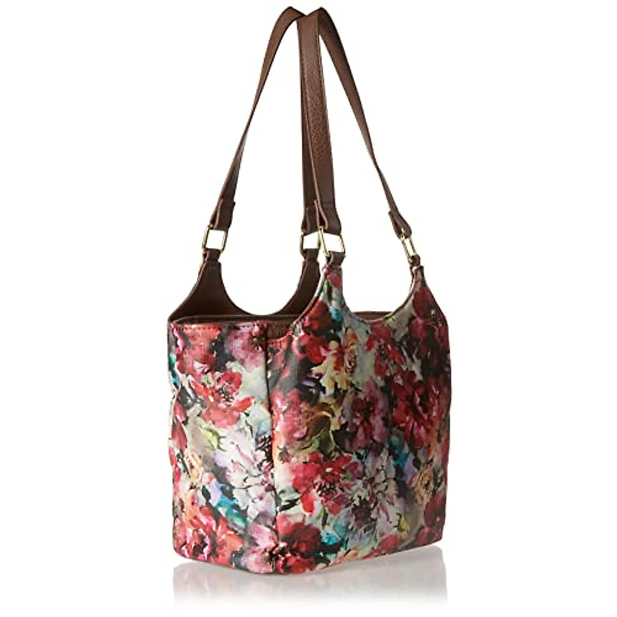 Bueno of California womens Double Handle Scoop Tote Carriers Bag Briefcase Handbag, Watercolor, X-Large US