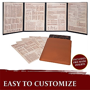 DND DM Screen 5e - D&D Dungeon Master Screen 3D Faux Leather with Customizable Inserts - Dungeons and Dragons GM / Game Master Accessories Gift for Man or Woman. Hide Your Dice Rolls, Maps & Books