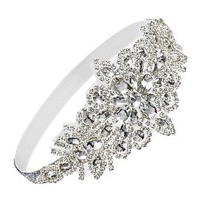 SWEETV Rhinestone Flapper Headband-Elastic 1920s Headpiece, Great Gatsby Hair Accessories for Women