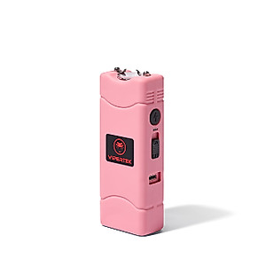 VIPERTEK VTS-881 Micro Stun Gun for Self Defense Rechargeable with LED Flashlight, Pink