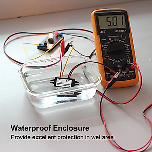 PlusRoc Waterproof 12V/24V to 5V Converter DC-DC Step Down Module Power Adapter Compatible with Raspberry Pi 4, Cellphone, Car (USB Type-C Connector)