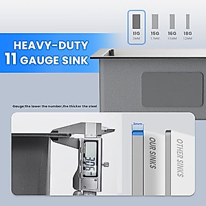 POPFLY 23 Inch Kitchen Sink,18 Gauge Drop In Bar Prep Small Sink, Top mount 304 Stainless Steel Single Bowl Deep Sink,Brushed（23x18x9）