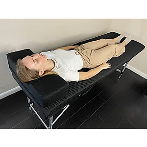 XOLLOZ Lash Bed Topper | Comfortable Mattress Topper for Lash Extension Table - with Four Corner Straps & Anti-Slip Bottom (Black)